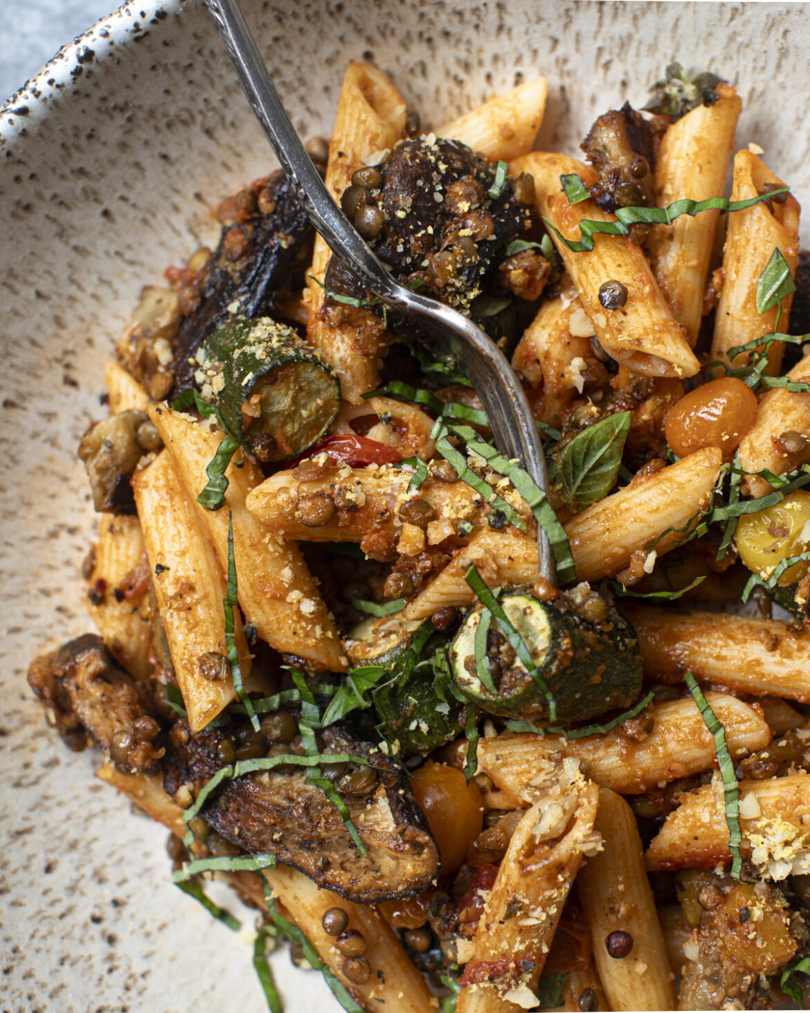 Roasted Vegetable Pasta - Mississippi Vegan