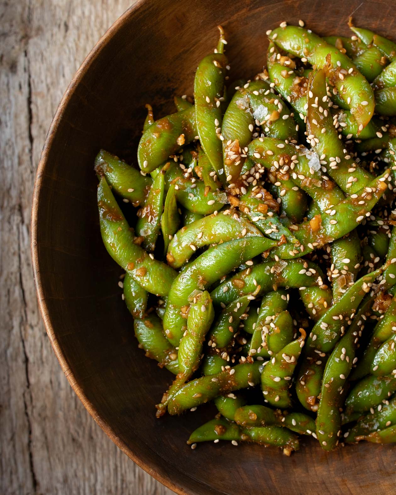 Garlic Sesame Edamame - Mississippi Vegan
